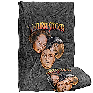 Trevco Three Stooges Stooges All Over Silky Touch Super Soft Throw Blanket 36" x 58"