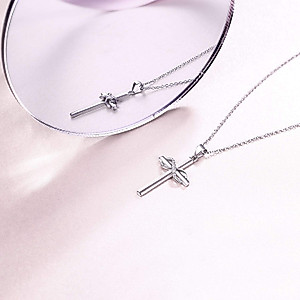 AmorAime 925 Sterling Silver Cross Necklace for Women Infinity Necklace Cross Jewelry for Festival, Vacation or Holiday