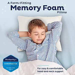 Snuggle-Pedic Toddler Pillow for Travel & Camping - USA Made Shredded Memory Foam Pillows w/Cooling Cover - Kids Pillow