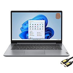 Lenovo IdeaPad 14" HD Laptop for Business & Student, 12th Gen Intel 6-Core i3-1215U, 8GB RAM, 512GB PCIe SSD, USB-C, HDMI, SD Card Reader, WiFi 6, Webcam, FP Reader, SPS HDMI Cable, Win 11