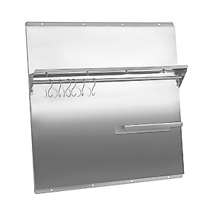 Range Backsplash - Stainless Steel Range Backsplash w/Shelf Splash Plate for Range Hoods Built-in Storage Shelf Hanging Rack Wall Shield Commercial grade 30 * 30.7 Inch