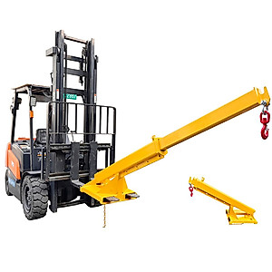 EQCOTWEA 2T/4400LB Adjustable Forklift Jib Boom Crane Mobile Crane Lifting Forklift 63-98" Arm Forklift Telescopic Boom Attachment Forklift Extension Towing Handling Equipment