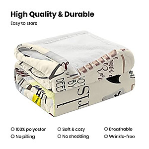 DMEBGUY Throw Blanket Gift, Soft Flannel Blanket for Woman Man Suitable for All Seasons Warm Blanket Home Decor for Sofa Couch Chair Bedroom 50x60