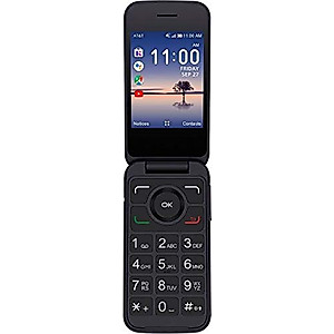 AT&T Prepaid - Alcatel SMARTFLIP, 4GB Memory, 2.8 Dual Display, Bluetooth, WiFi, Big Buttons - Black (Renewed)