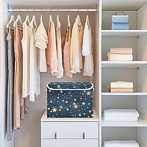 Moudou Star Storage Bin with Lid, Large Collapsible Cube Storage Box for Closet, Office, Bedroom, Home Decor