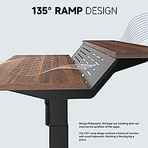 Fenge Standing Desk,55x24 Inches Electric Height Adjustable Stand up Desk,2 Tier Sit Stand Home Office Desk,Memory Computer Standing Table Ergonomic Workstation