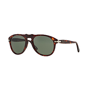 Persol PO0649 Aviator Sunglasses, Havana/Green, 54 mm