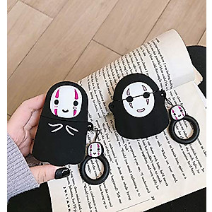 Jowhep Case for AirPod Pro 2019/Pro 2 Gen 2022 Cartoon Cute Silicone Cover with Keychain Fashion Funny Soft Protective Skin for Air Pods Pro Girls Boys Kids Kawaii Shell Cases for AirPods Pro Faceless