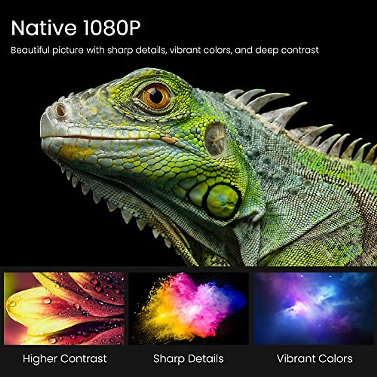 HONPOW Projector, Native 1080P Full HD Bluetooth Projector, 11000 Lumens Mini Portable Outdoor Indoor Movie Projector Compatible with Laptop, Smartphone, TV Stick, Xbox, PS5