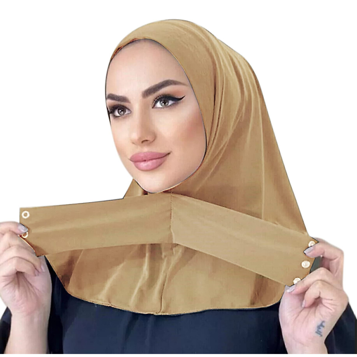 AIBEARTY Women Fashion Instant Muslim Turban Hijab with Snap Fastener Breathable Headscarf Bonnet Cap Turban Hat Shawl