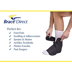 Air Foot Wrap (Small) + Reusable Foot Ice Pack (Small)- Pain Relief for Achilles Tendinitis, Foot Pain, Sprains & Injury by Brace Direct