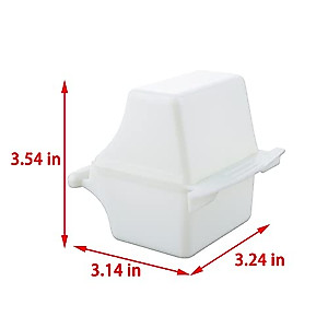4 Pcs Bird Small Slot Feeder Plastic Food and Water Dispenser Bowl No Mess Cage Hanging Feeder Cup (White)
