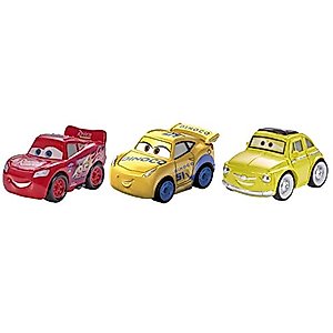 Disney Car Toys Mini Racers Vehicles, 3 Pack - McQueen, Luigi, Cruz Storm Exclusive