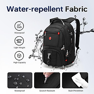Travel TSA Friendly Laptop Backpack | Anti-Theft Bag with USB Charging Port and Combination Lock, Waterproof - Fits Most 17.3 Inch Laptops and Tablets OAA28015173B