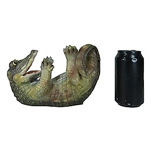 Ebros Gift Whimsical Comical Thirsty Alligator Crocodile Wine Holder Figurine 8.75" H Prehistoric Reptile Chompsy Gator Party Hosting Wine Rack Stand Decor