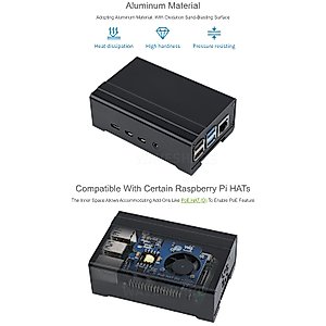 Waveshare DIN Rail Aluminum Case for Raspberry Pi 4 with Cooling Fan and Heatsinks