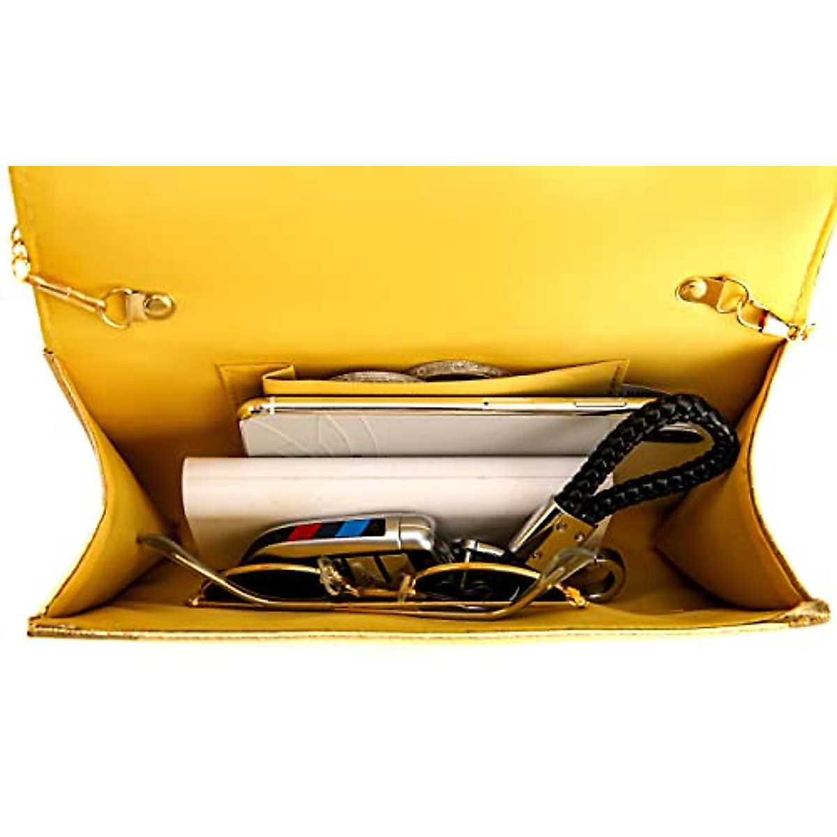 SUCCUNA Clutch Purses Envelope Evening Bag For Women Girl Gold Charming Sparkling Crossbody Handbags for Wedding