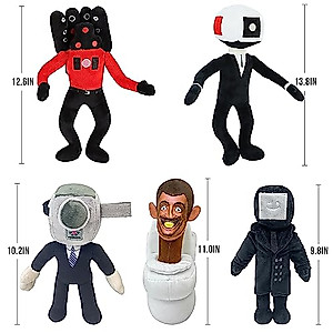 XIYASAVI Skibidi Toilet Plush Toy,11" Cameraman Plush,Speakerman Plush Stuffed Animal Plushies Doll,Collectible Gifts for Kids Fans Aldults Birthday (5PCS)