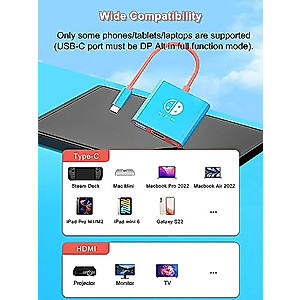 Dnkeaur Switch Dock for Nintendo Switch & OLED, Nintendo Switch Docking Station for TV,Nintendo Switch Base Accessories,Portable Switch Travel Dock,USB C to HDMI Adapter for Steam Deck/MacBook/Laptop
