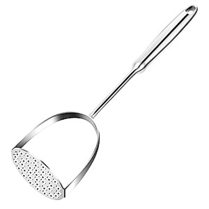 Potato Masher,Stainless Steel Mashed Potatoes Masher with Long Handle for Beans,Avocado,Fruit,Vegetables.One Piece Construction Heavy Duty Masher Kitchen Tool