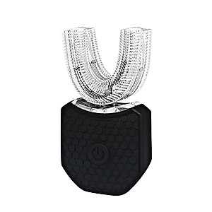 Magentak Automatic Electric Toothbrush for Adults, 360 Degree Electric Toothbrush, Electric Travel U Shape Toothbrush, Black