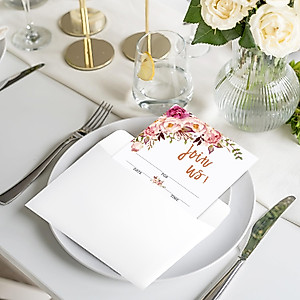 YUEXLL Set of 25 Floral Invitations with 25 White Envelopes, Join Us Fill-in Invites Cards Fit All Occasion for Birthday, Engagement, Wedding, Bridal Shower, Anniversary Party - 03