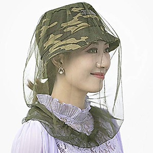 5 Pack Premium Mosquito Head Net Mesh Hat Face Netting Lightweight Durable Protective Cover Fly Insects Bugs Preventing for Camping Hiking Fishing Outdoor Activity