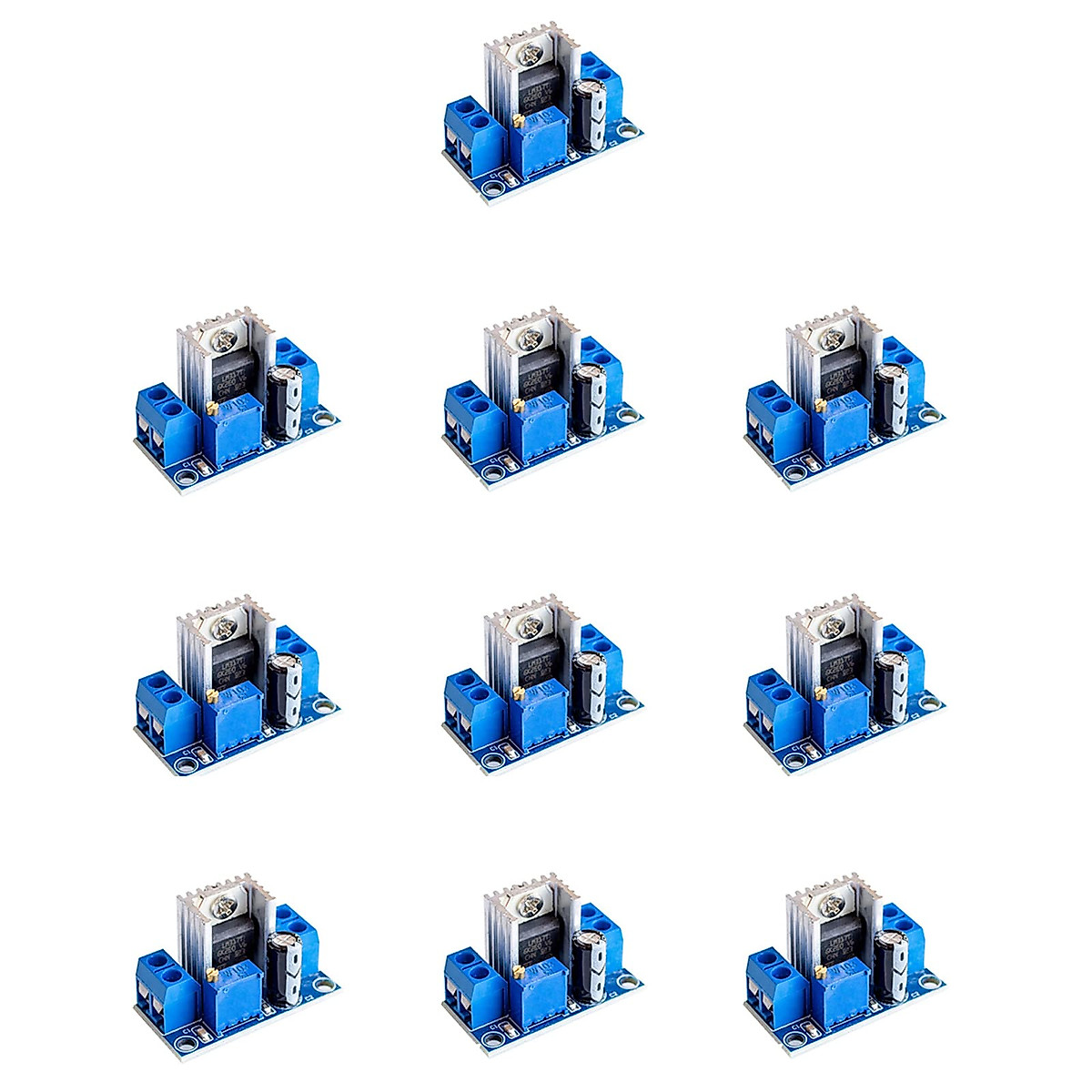 Onyehn 10pcs LM317 Adjustable Voltage Regulator Power Supply DC-DC Step-Down DC Converter Circuit Board Adjustable Linear Regulator 10 Pack