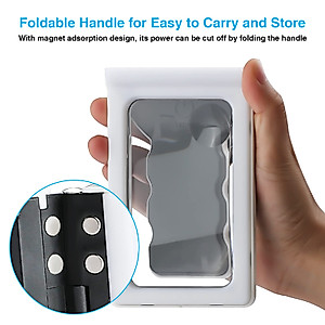 Magnifying Glass for Reading, 3X 10X Foldable Magnifier with 50 LED Lights 3 Level Dimmable-Evenly Lit Viewing Area Ideal for Reading and Low Vision Seniors