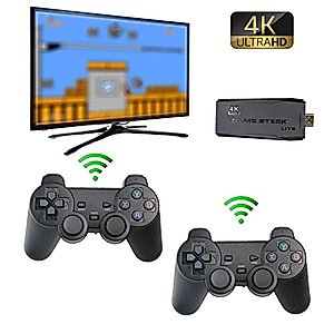 Trovono Wireless Retro Game Console,Built in 10000+ Classic Games,9 Emulators,Plug and Play Video Game Stick 4K High Definition HDMI Output for TV with Dual 2.4G Wireless Controllers