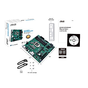 ASUS PRO Q470M-C/CSM LGA1200 (Intel® 10th Gen) uATX Commercial Motherboard (Intel vPro, Intel LAN, 2xDisplayPorts, HDMI/D-Sub,TPM, LPC debug Header and ASUS Control Center Express)