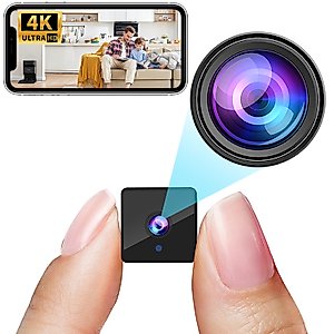 4K Wireless Wifi Camera,Upgrade 4K,1800mAh Battery Powered,WiFi Wireless Nanny Cam Home Security Camera Tiny Office Secret Surveillance Cam with 100 Days Standby AI Human Detection Auto Night Vision