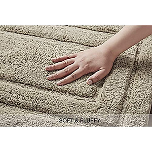 Cotton Bathroom Rugs Set, 2 pc (20"x30" and 17"x24") - Soft Plush 2800 GSM, Super Thick and Absorbent - Matches Our 804 GSM and 703 GSM Bathroom Towels Set (White)