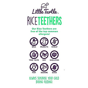 Little Turtle Rice Teethers, Vegetable Flavor, 12 wrapped 2 Pack, 4 Count