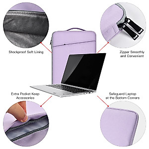 17 17.3 inch Laptop Bag for Women, Computer Sleeve Case Compatible with HP Pavilion 17/ Envy 17/ Dell/Lenovo IdeaPad/LG Gram/MSI/ASUS Notebook/Razer Blade Pro 17, Purple
