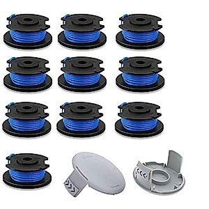 AC14RL3A String Trimmer Replacement Spool Line with 522994001 Cap for Ryobi One+ 24V, 18V, and 40V Cordless Trimmers, 0.065" Autofeed Replacement Spool- (12 Pack)