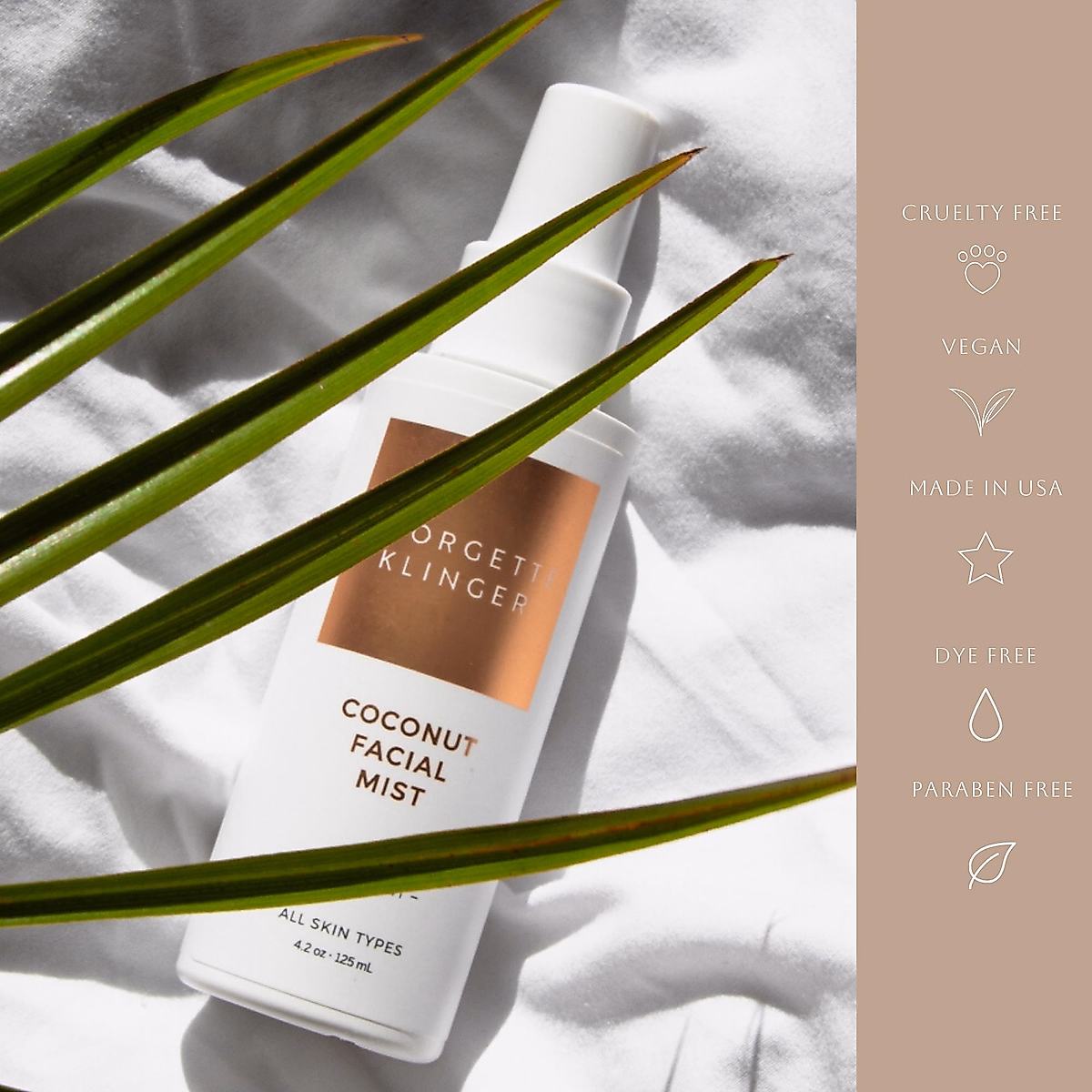 Georgette Klinger Coconut Facial Mist - Hydrating, Long-Lasting Makeup Setting Spray with Moisturizing Antioxidants for Dewy Matte Face, Protects and Plumps Dehydrated Skin - 4.2 oz