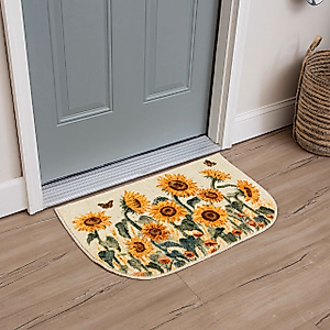 Mohawk Home Fall Sunflowers Casual Floral Golden Yellow 1' 8" x 2' 6" Kitchen Mat Perfect for Living Room, Dining Room, Office