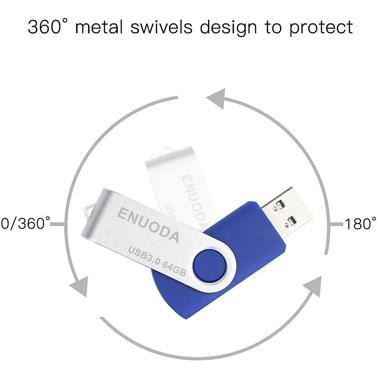 ENUODA 64GB USB Flash Drive 5 Pack 64GB Thumb Drives High Speed USB 3.0 Memory Stick Jump Drive Pen Drive for Storage and Backup (5 Colors)