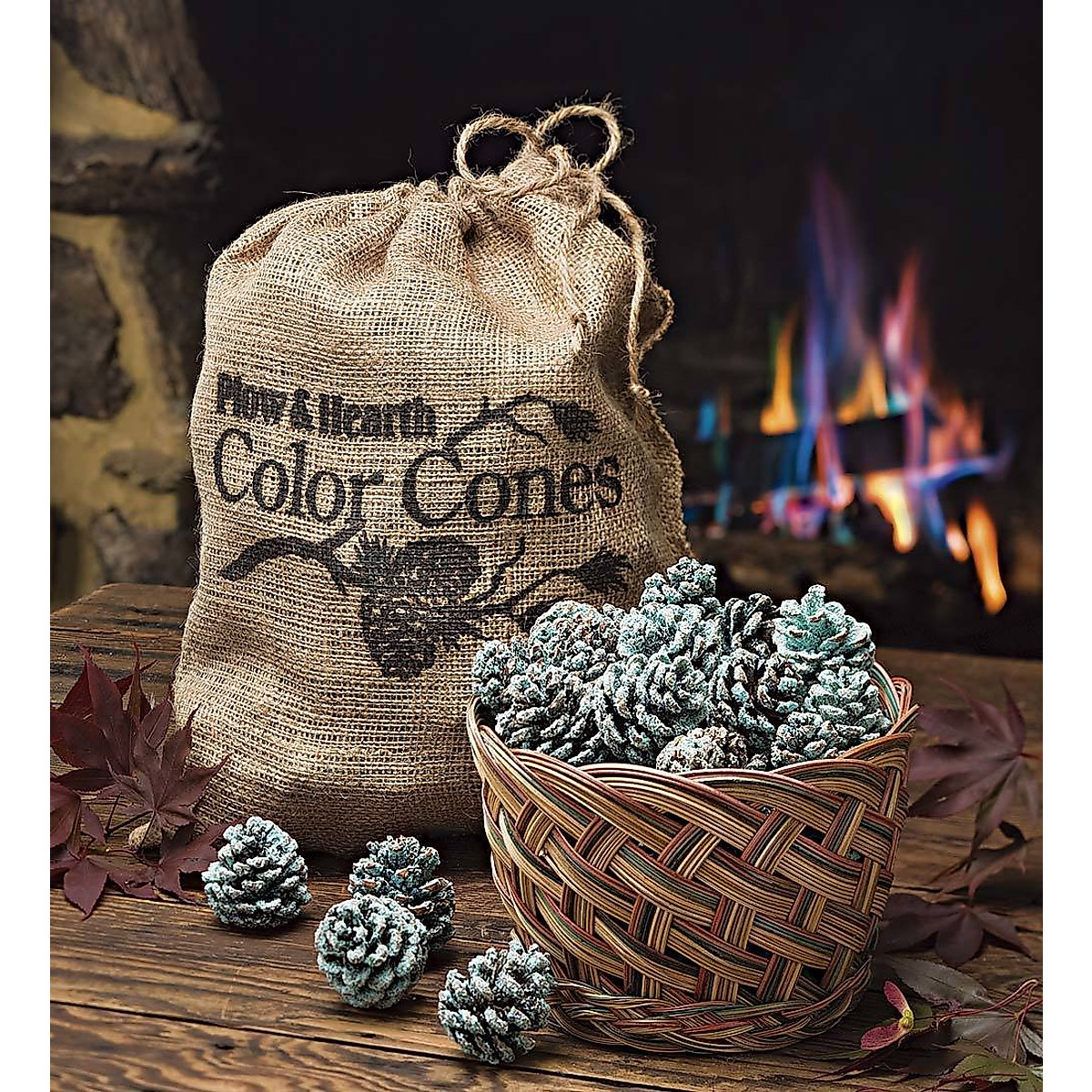 Plow & Hearth Flame Color Changing Pine Cones Fireplace Accessory