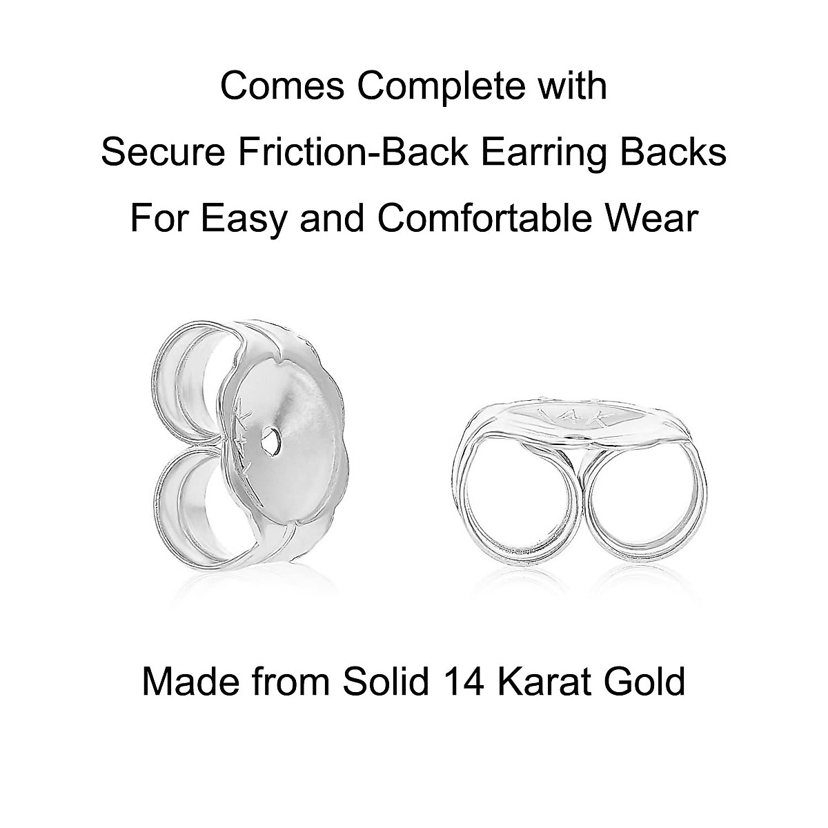 14k White Gold Round Small Cubic Zirconia Tiny CZ Earrings Minimalist Real Solid 14kt Gold Solitaire Studs 2.5mm