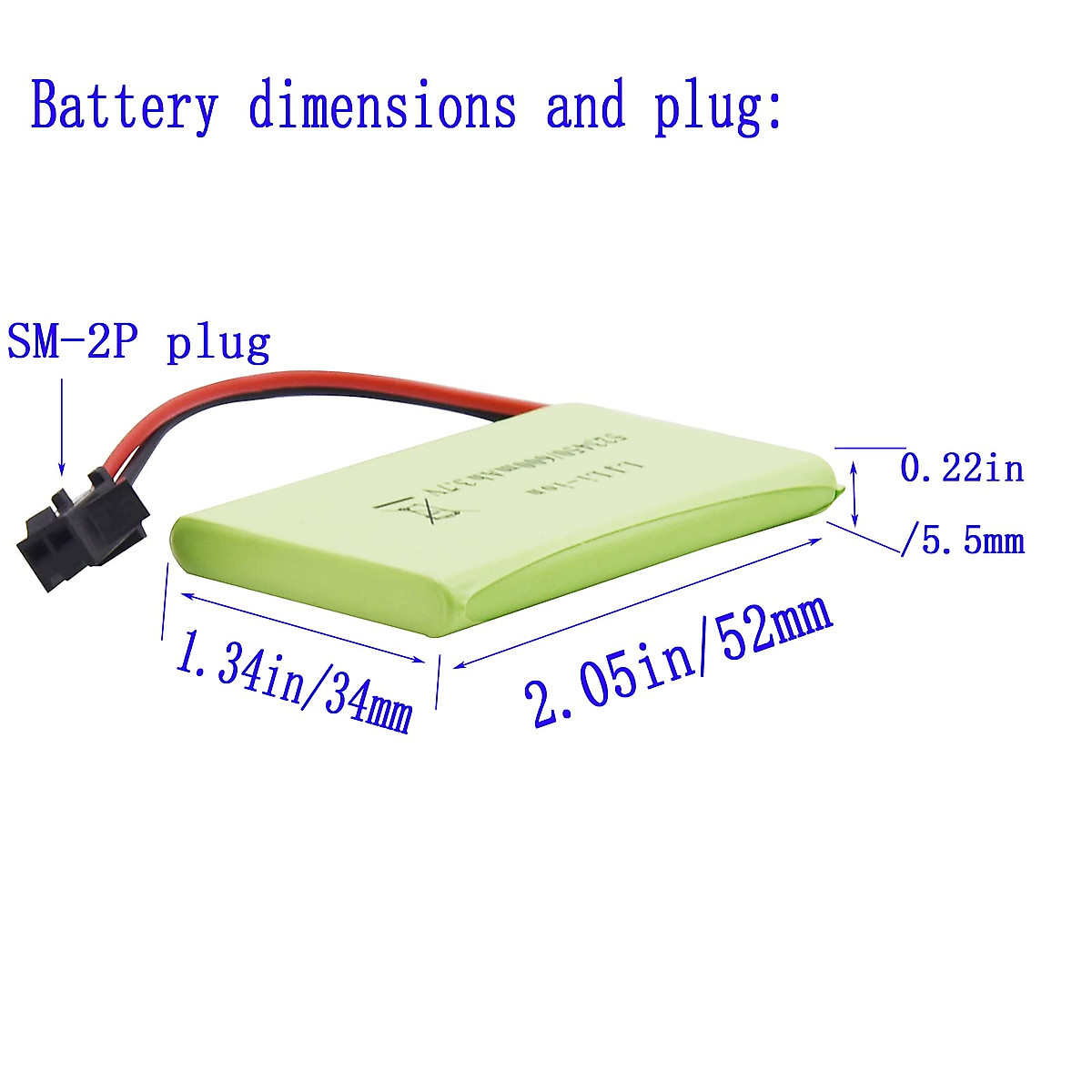 Blomiky 2 Pack 3.7V 600mAh Lithium Rechargeable Battery and 2 USB Charger Cable Compatible with Some Remote Control Robot Dog K9 Battery 2
