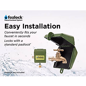 Fozlock Outdoor Faucet Lock System - Insulated Water Spigot Lock and Garden Hose Bib Lock With Cover, Stainless Steel - Prevent Water Theft and Stop Unauthorized Water Use, Easy Installation