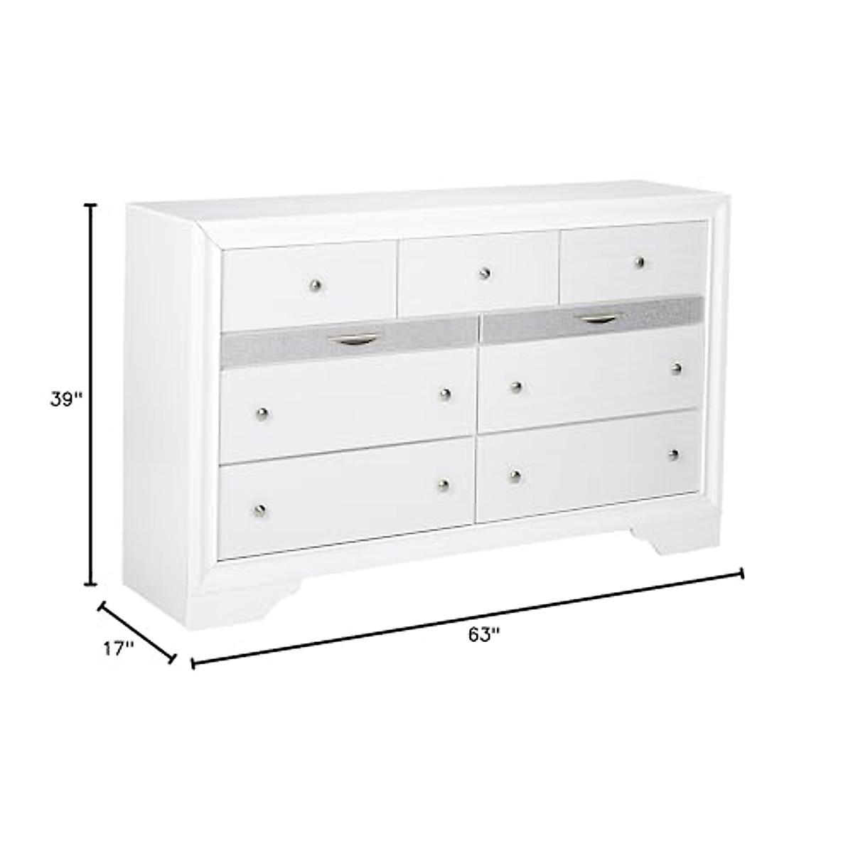 Acme Naima Wood 9-Drawers Bedroom Dresser in White