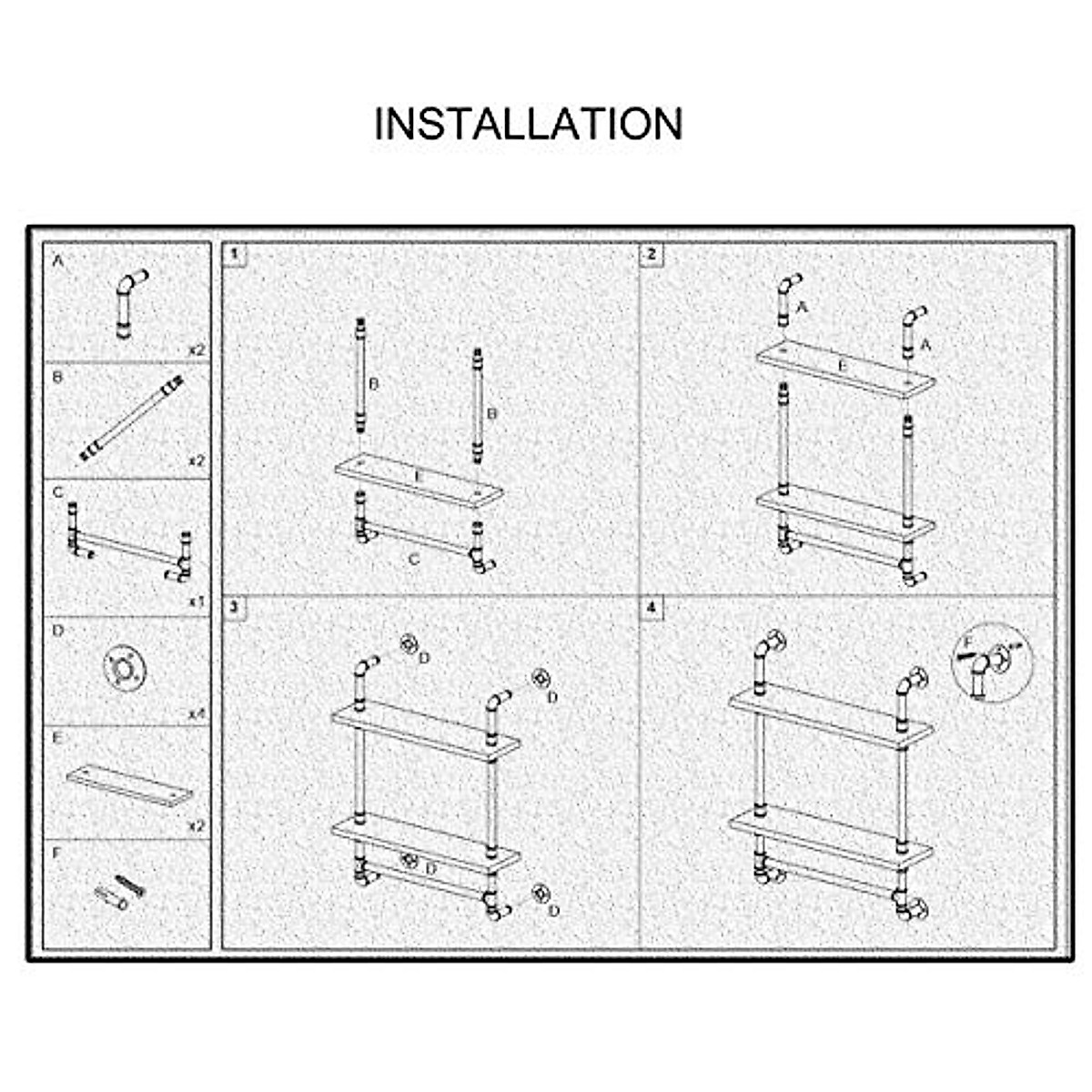 LooftMate Industrial Pipe Shelf,2 Tiered Metal Towel Racks for Bathroom,20" Industrial Pipe Floating Shelves Shelving,Rustic Wood Wall Mount Shelf with Towel Bar,Iron Towel Holder