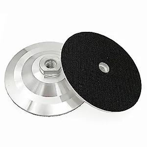 SHDIATOOL 5 Inch Backer Pad or Backing pad of Aluminum Body with 5/8-Inch-11 Thread for Diamond Pads(2-Pack)