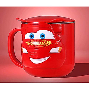 Everyday Delights Lightning McQueen Red Stainless Steel Insulated 3D Cup with Lid, 250ml