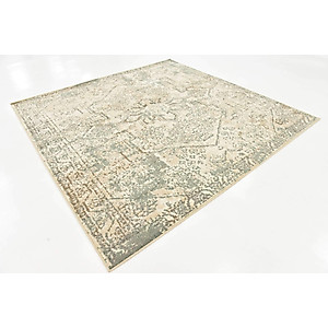 Unique Loom Tuareg Collection Area Rug - Sandstorm (8'Square, Multi/ Gray)