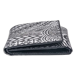 Hawaiian Turtle Tattoo Trifold Wallet, Genuine Leather, "Ohana" Tattoo art by Samson Harp (Black) from NAKOA