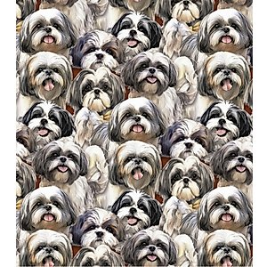 David Textiles Shih Tzu Allover Cotton Fabric DX 4818 Sold by The Yard, Rust